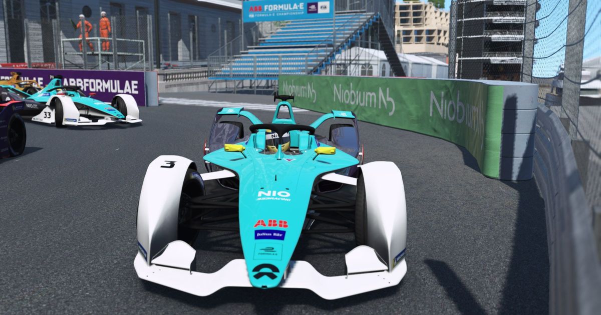The sim racers lining up for Round 1 of the Race at Home Challenge